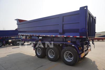 中国 販売のためのトレーラーを半投げ出すトレーラー45cbmのダンプカーのgooseneckの穀物をひっくり返す3つの車軸ダンプの総計の側面のダンプ 販売のため