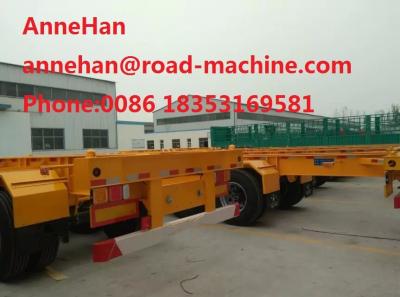 Cina Asse 3 40 piedi degli autoarticolati 12 dei pc di torsione scheletrica a base piatta del contenitore, rimorchio dei semi del contenitore in vendita
