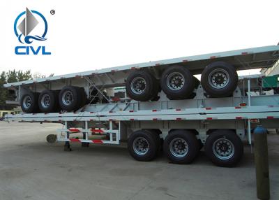 Cina 40 piedi di rimorchio a base piatta di funzione del rimorchio di Tansporting dei contenitori del camion a base piatta doppio dei semi in vendita