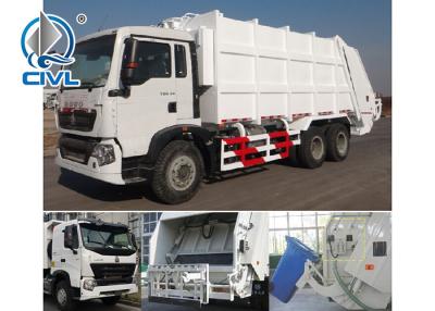 Cina camion di immondizia posteriore del carico HOWO 4x2 del compatto automatico di 371Hp 12m3   Colore bianco di EuroIII in vendita