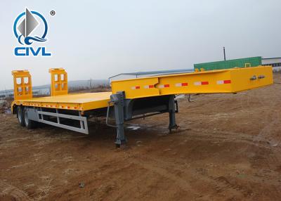 Cina Rimorchio basso piano del letto di HOWO 2 degli autoarticolati rossi degli assi 30 tonnellate in vendita