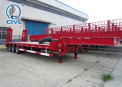 中国 Jost のランディング ギヤーおよび Fuwa の車軸の 40t-100t ペイロード容量が付いている 2/3/4Axles 低い平面トレーラー 販売のため