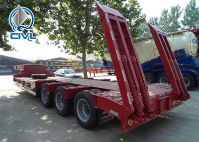 中国 Jost のランディング ギヤーおよび Fuwa の車軸の 40t-100t ペイロード容量が付いている 2/3/4Axles 低い平面トレーラー 販売のため