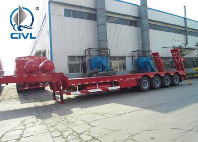 中国 Jost のランディング ギヤーおよび Fuwa の車軸の 40t-100t ペイロード容量が付いている 2/3/4Axles 低い平面トレーラー 販売のため