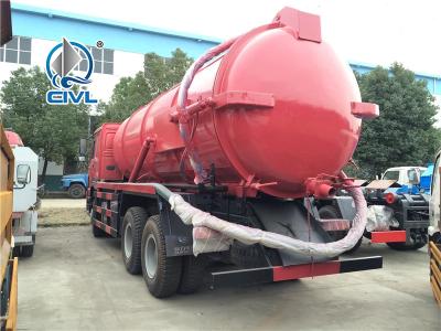 Cina Immondizia settica SINOTRUK fecale SWZ del camion della pompa di 6x4 12m3 delle acque luride del camion rosso di aspirazione in vendita