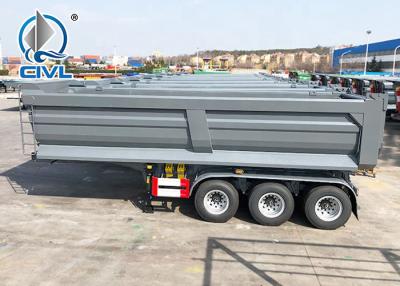 Cina Estremità posteriore del rimorchio dello scarico che scarica il rimorchio 50t del camion dei semi dello scaricatore agli assi da 70 tonnellate 3 con il cilindro idraulico di HYVA in vendita