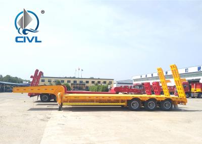 Cina 40-60 scala idraulica del semirimorchio a base piatta basso di tonnellata per il trasporto del macchinario di costruzione in vendita