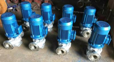 China IHG Vertical stainless steel chemical transfer centrifugal pipeline pump for sale