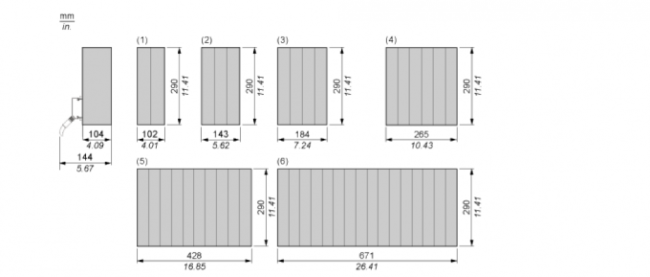 140CPU67060 Modicon Quantum PLC CPU Single Slot 80486 Processor With Mathematical dimensions diagram