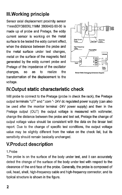 SDY 3800 XL Axial Displacement Sensor side view