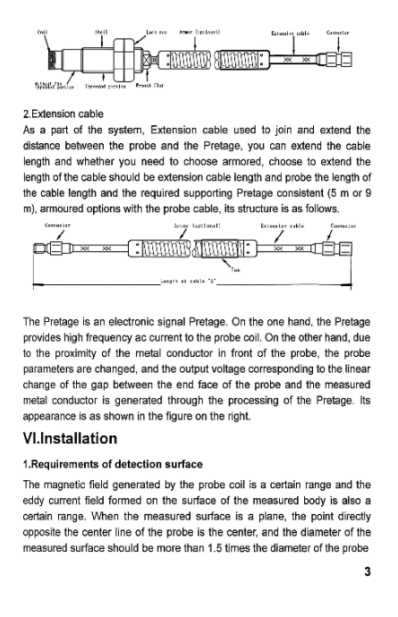 SDY 3800 XL Axial Displacement Sensor technical diagram