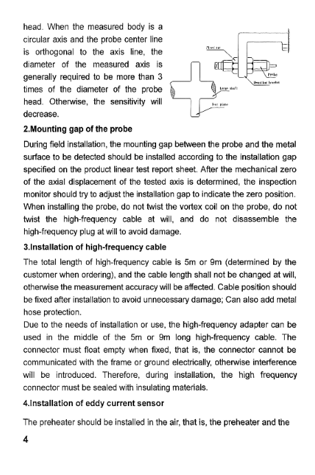 SDY 3800 XL Axial Displacement Sensor measurement illustration