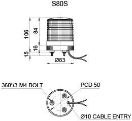 중국 꾸준한/특별한 뿌리기 렌즈를 채택해서 시정을 개량하는 번쩍이는 신호등 Ø80mm LED 판매용