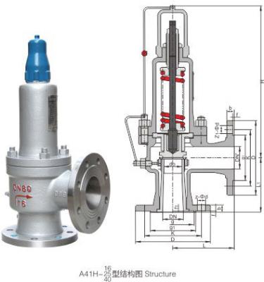 Китай A41Y-64C/P/R Closed spring loaded low lift type safety valve（A41Y）suitable for working temperature 300degree C. продается