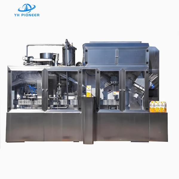 Stainless Steel Roof Carton Filling Machine With 304 316 Material For Hygienic Juice Packaging And Compact 3300mm Length Space Optimized Design