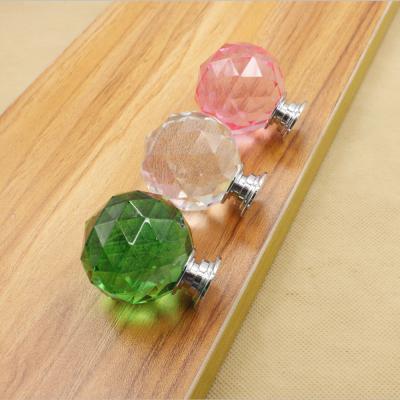 China Crystal Door Knobs Drawer Spherical Pulls Furniture Handles Hardware for sale