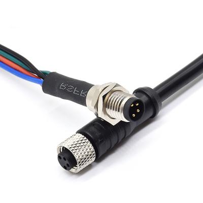China M8 Waterproof Wire Harness Straight Right Angled 3 Pin 4 Pin Male Female Metal Screw for sale
