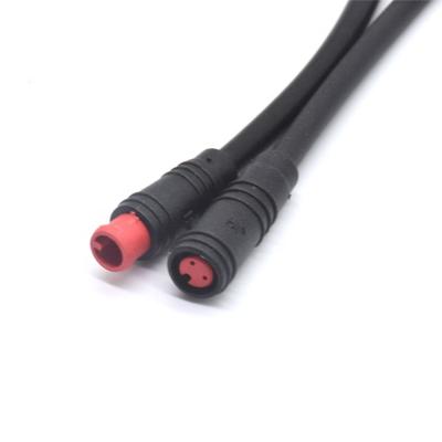 China Electric Bicycle Waterproof Wire Connector Plugs M8 2 Pin Lithium Battery Power Wire Harness for sale