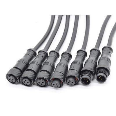 China Waterproof Power Connector Plug M12 Indoor / Outdoor 2-6 Core With Metal Nut Dustproof for sale