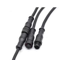 China M12 2 Pin Waterproof Connector Plug Socket Power Cable Copper Contact LED Lighting Devices for sale