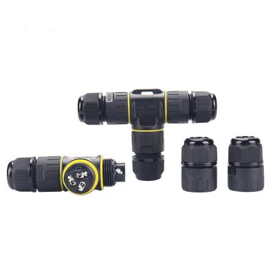 China Straight Through 3 Way 4 Way Circular Waterproof Connector 2/3/4/5/6 Core Outdoor Cable Terminal Connector for sale