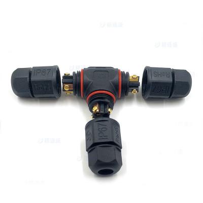 China 3 Way IP68 Waterproof T Type Wire Connector 16A 250V For Outdoor LED Garden Lighting Branch for sale