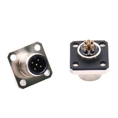 China M12 Waterproof Cable Connector Industrial Robot A Code 5 Core PCB Plug Connector Socket for sale