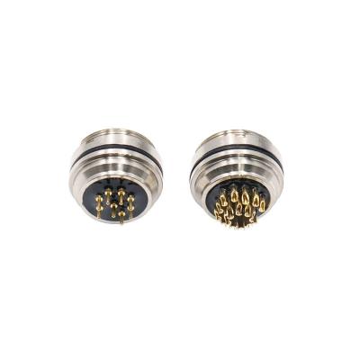 China IP68 Quick Splice Electrical Wire Crimp Connectors M16 Screw Lock 9 Pin Waterproof Connector for sale