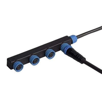 China M15 Parallel One To Three 3 Pin Waterproof Connector Cable LED Driver Power Cable Assembly for sale