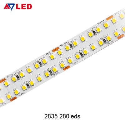 China Adled light high brightness led tape light 280leds 24v 3000K 5600K 6500K flexible led strip for led aluminum snap light for sale