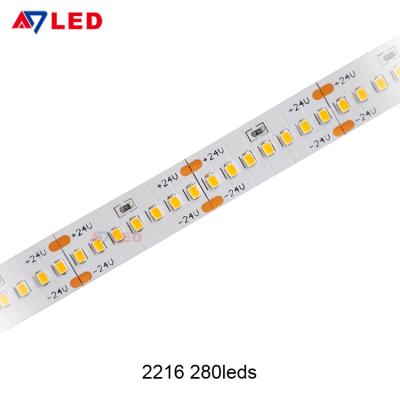 China Adled light wholesale 24vdc 2216 280led single row led light strip waterproof for beauty salon display showcase for sale