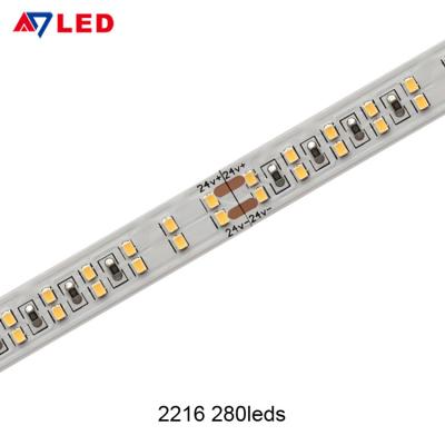 China Adled light high power tape light smd 2216 280leds double row led strip 24v for the light box display for sale