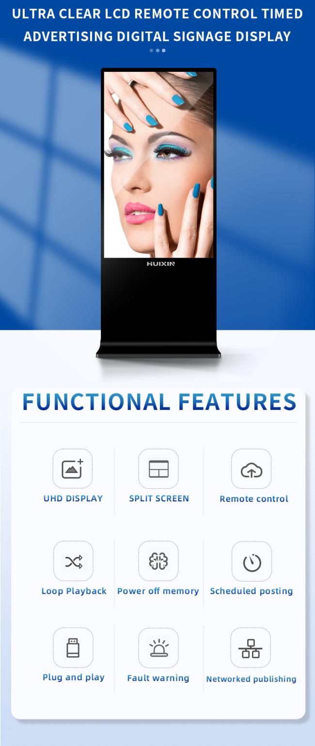 Android-Based Customizable LCD Professional Advertising Display Floor-stand Digital Signage with Cloud-Based Content Management