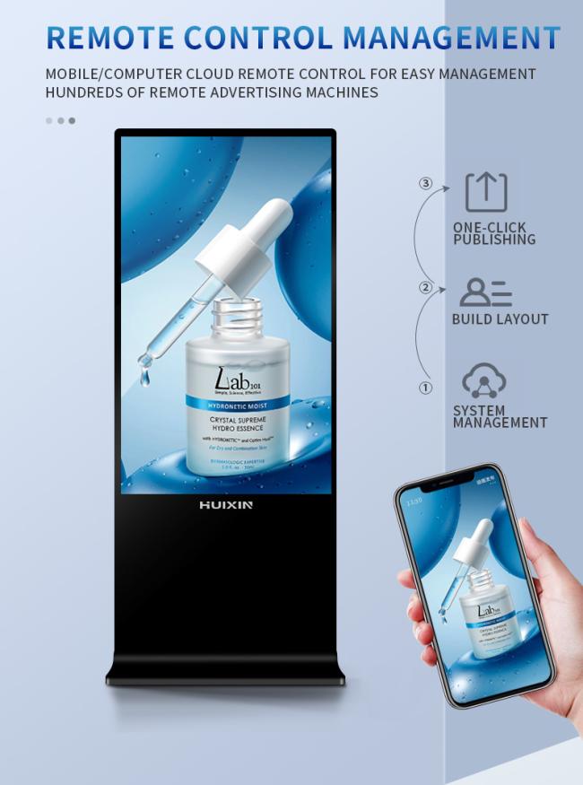 Android-Based Customizable LCD Professional Advertising Display Floor-stand Digital Signage with Cloud-Based Content Management