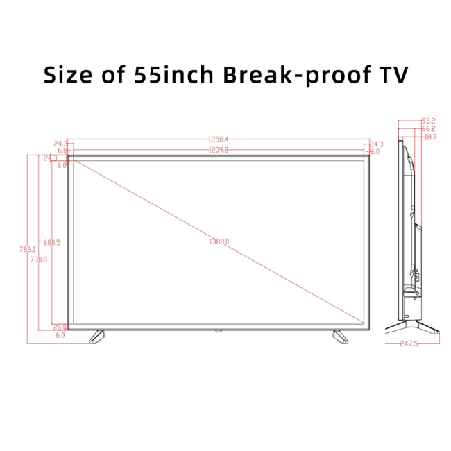 Premium 4K UHD Smart TV - Durable Metal Body, 4mm Tempered Glass Screen, Break-Resistant (OEM/ODM), Unmatched Durability & Stunning Visuals