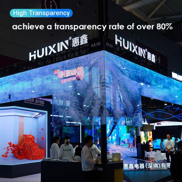 Quality 1000nit LED Transparent Display P10.41 - P12.5 Glass Wall LED Screen IP66 for sale