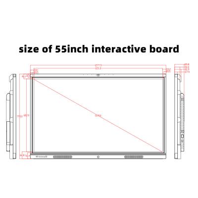China 55 Inch Interactive Whiteboard Smart Interactive Board Monitor Institution Training Electronic Whiteboard for Video Conference for sale