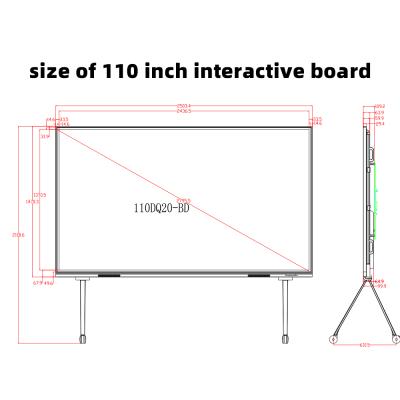 China Pantalla gigante de 110 pulgadas 4K UHD Sistema Android Pizarra inteligente interactiva con proyección inalámbrica para oficina y enseñanza Pizarra para conferencias en venta