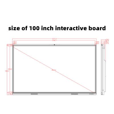 China Pizarra interactiva inteligente de doble sistema operativo Android Windows de 100" con pantalla táctil 4K UHD para educación y formación corporativa en venta