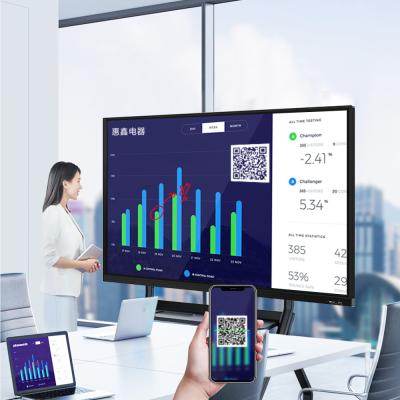 China Pizarra interactiva inteligente de doble sistema operativo Android Windows de 100" con pantalla táctil 4K UHD para educación y formación corporativa en venta