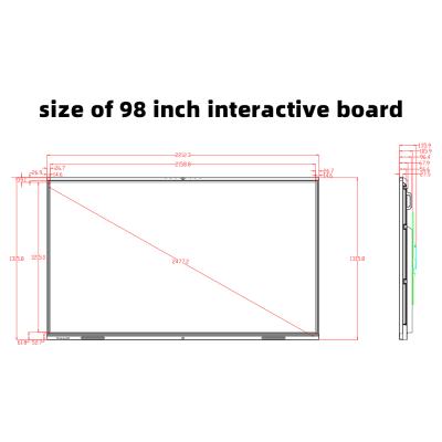 China Pizarra digital interactiva multitáctil de 98 pulgadas y 20 puntos con altavoces y micrófono integrados para videoconferencias en venta