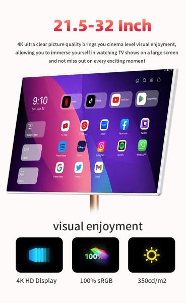 Quality 27 inch 8G+128G Capacitive Touch Portable TV, High-Performance, Desktop/Bedroom for sale