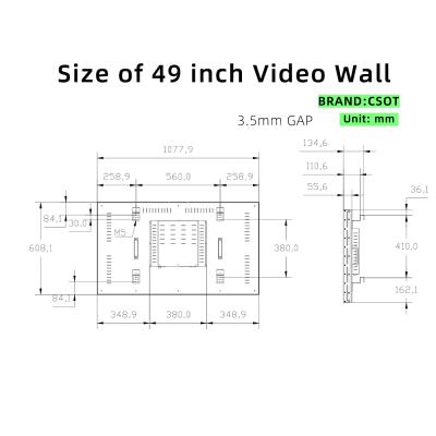 China 49 Inch CSOT TCL SCREEN 3.5mm Gap Professional Screen Advertising Video Wall Controller Board Led Display Poster Splicing Screen for Live Broadcast for sale