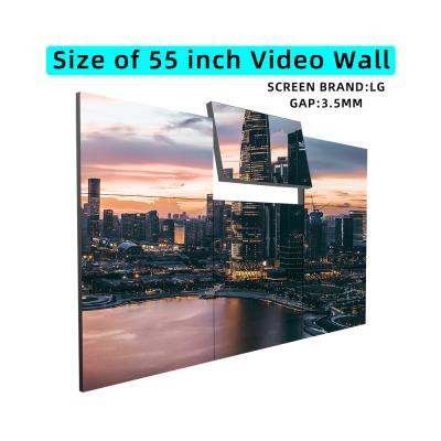 China 55 Inch LG SCREEN 3.5mm Splicing Advertising Lcd Video Wall Mount Airport Led Splicing Screen Suppliers Video Wall Display for sale