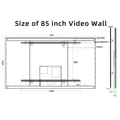 China 85 inch 1.5cm Ultra Narrow Gap Led Video Wall Indoor Rental Display Exhibition Booth Stage Large Screen Panel LCD Video Wall for sale