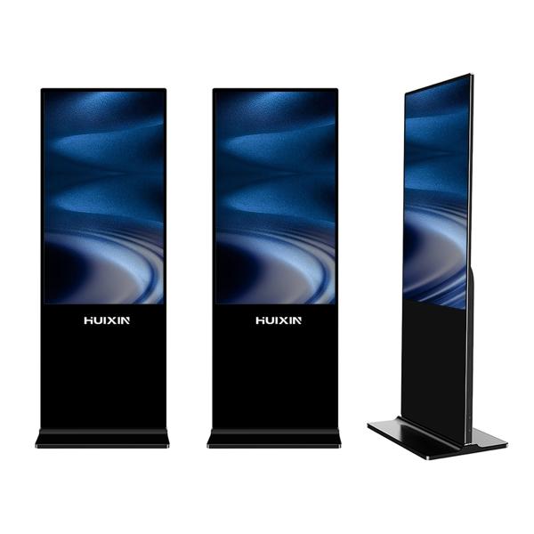 Quality Scrolling Subtitles Display promotions Floor-Standing Digital Signage Aluminum Profile Frame glass Panel Single Gross Weight 40KG for sale