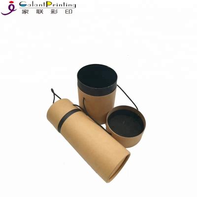 Cina Tubi di carta stampati abitudine rotonda del cappello di Kraft con la maniglia per le materie prime industriali in vendita
