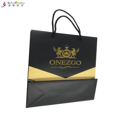 Cina Il regalo stampato abitudine di timbratura di oro insacca le borse di carta del vino con spessore delle maniglie 0.2mm in vendita