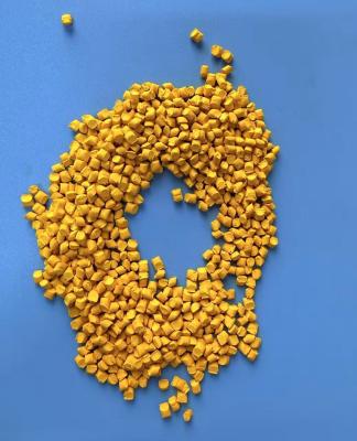 China Yellow Masterbatch Plastic Additive Granule with 30 Percent Pigment Content for HDPE LDPE LLDPE Injection Moulding Applications for sale