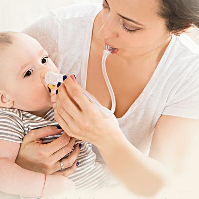 China Custom Logo Infant Nose Suction Silicone Baby Nasal Aspirator Newborn With Soft Tips for sale